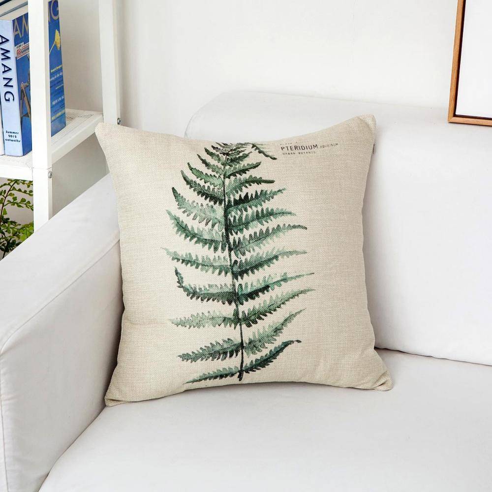 Botanical Tropical Plants Cushion Cover Linen Pillowcase - Bedding Sets ...